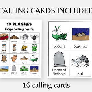 The Ten Plagues of Egypt, Moses Bible Story Bingo Cards, Printable ...