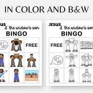 Jesus and the Widow's Son, 30 Bible Story Bingo Cards, Miracles of ...