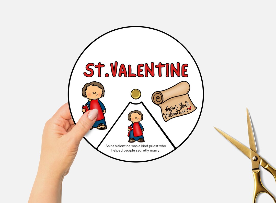 St Valentine, Printable Christian Valentine Coloring Wheel, Religious ...
