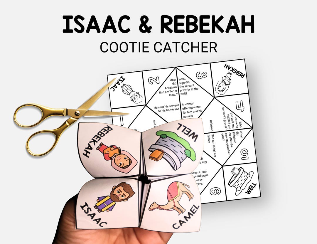 Isaac and Rebekah, Printable Bible Story Cootie Catcher, Easy Sunday ...