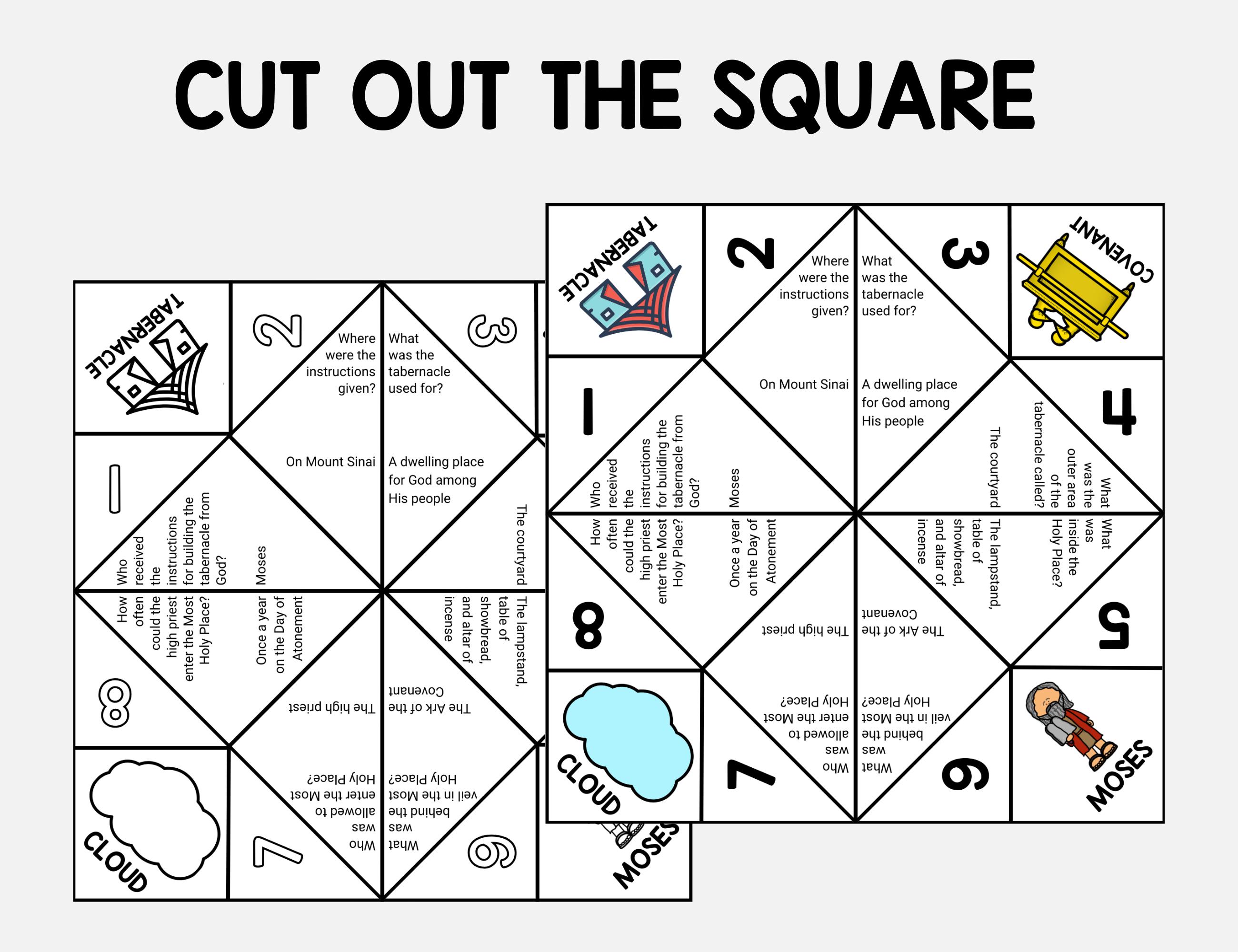 The Tabernacle, Bible Cootie Catcher Printable, Sunday School Craft ...