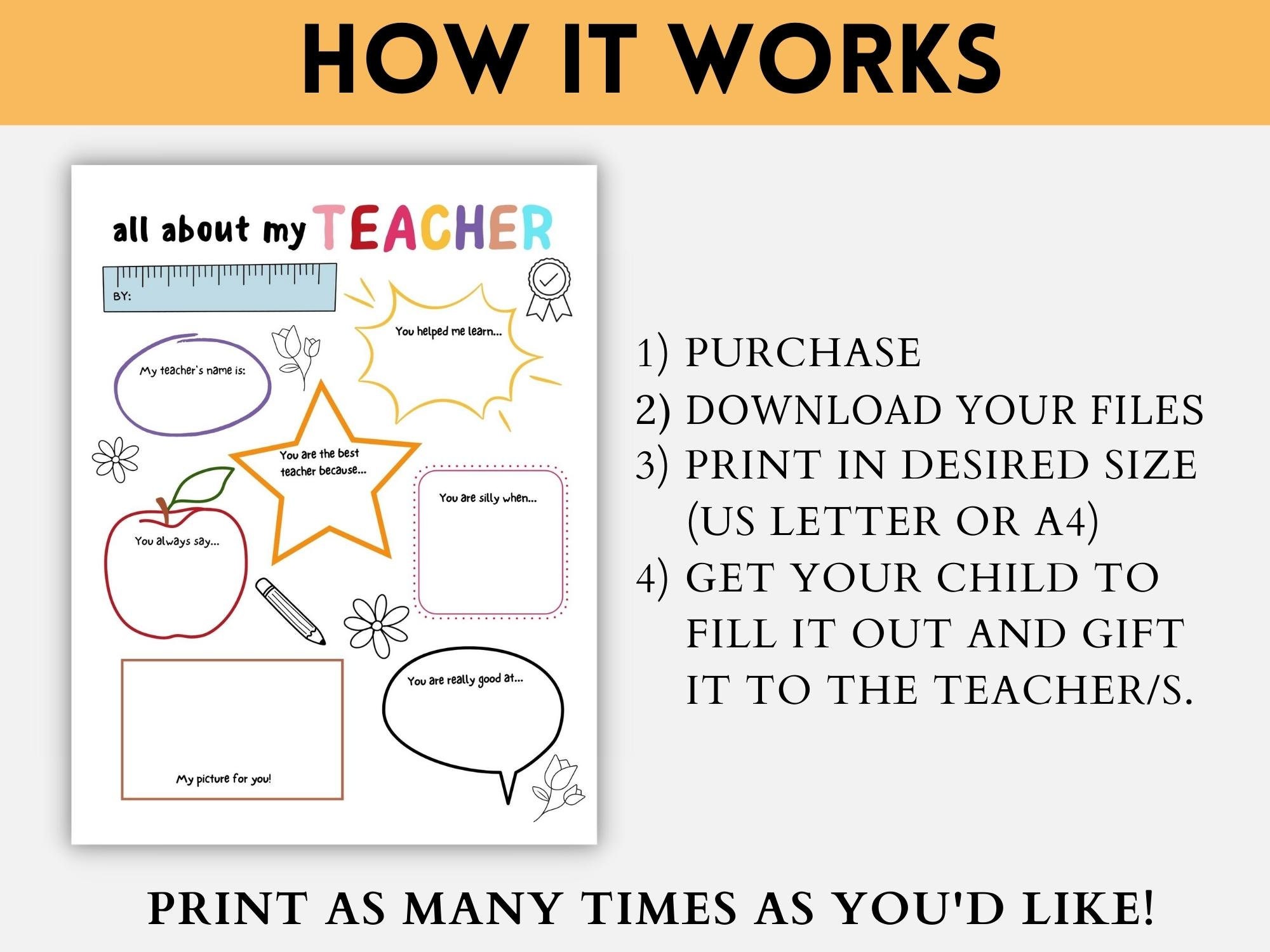 Teacher Appreciation Week, Printable Teacher Appreciation Gift, Thank ...