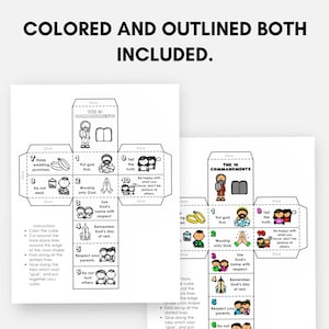 10 Commandments, Printable Bible Coloring Cube, Sunday School Craft ...