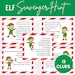 Elf Scavenger Hunt, Printable Indoor Christmas Scavenger Hunt Game, Elf ...