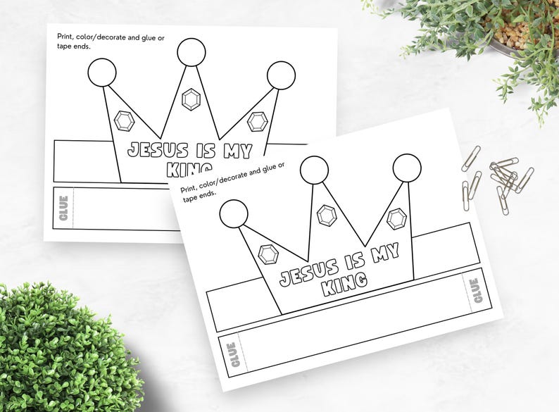 Jesus is My King Bible Crown, Printable Faith Headband, Easy Christian ...