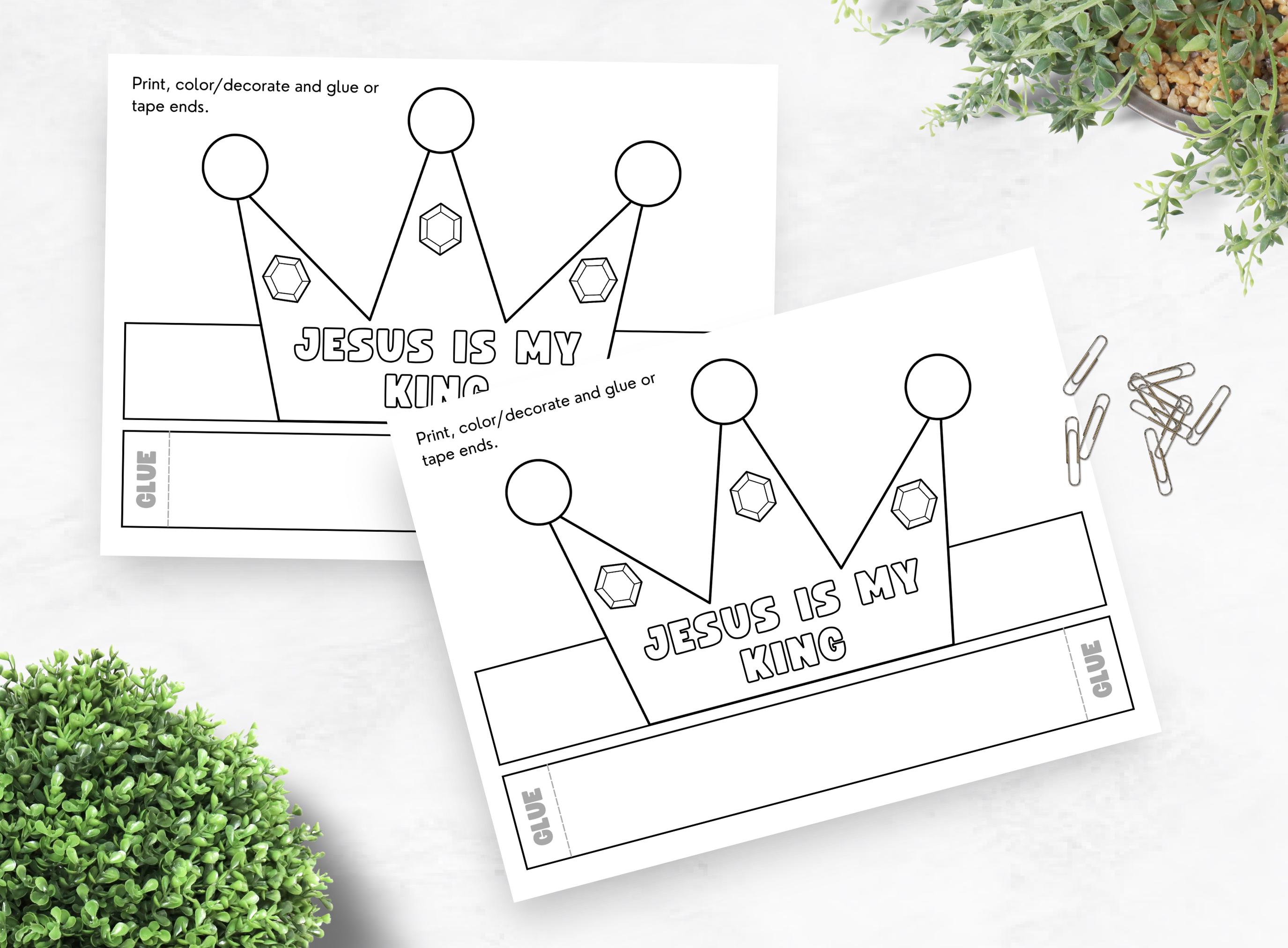 Jesus is My King Bible Crown, Printable Faith Headband, Easy Christian ...