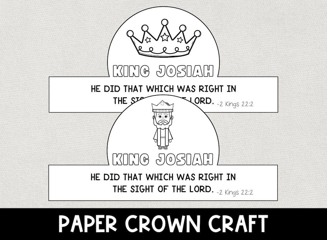 King Josiah Bible Crown, Printable Faith Crown, Sunday School Craft ...