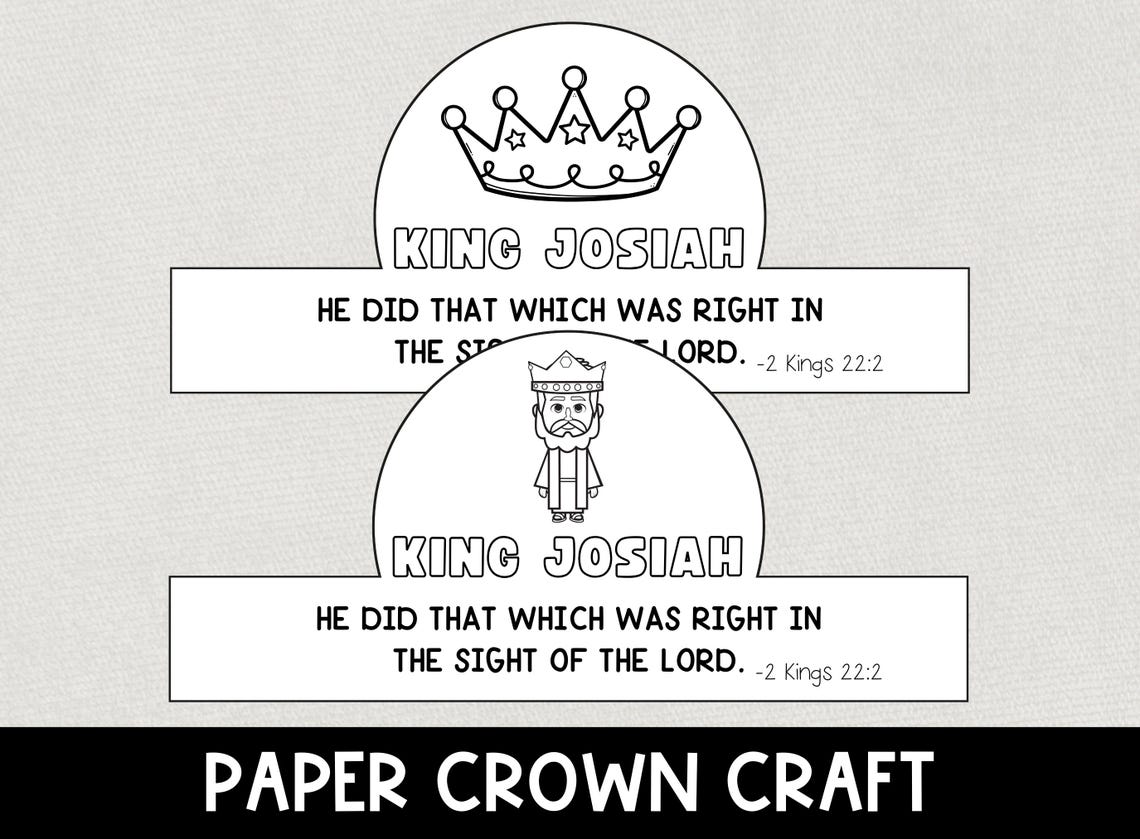 King Josiah Bible Crown, Printable Faith Crown, Sunday School Craft ...