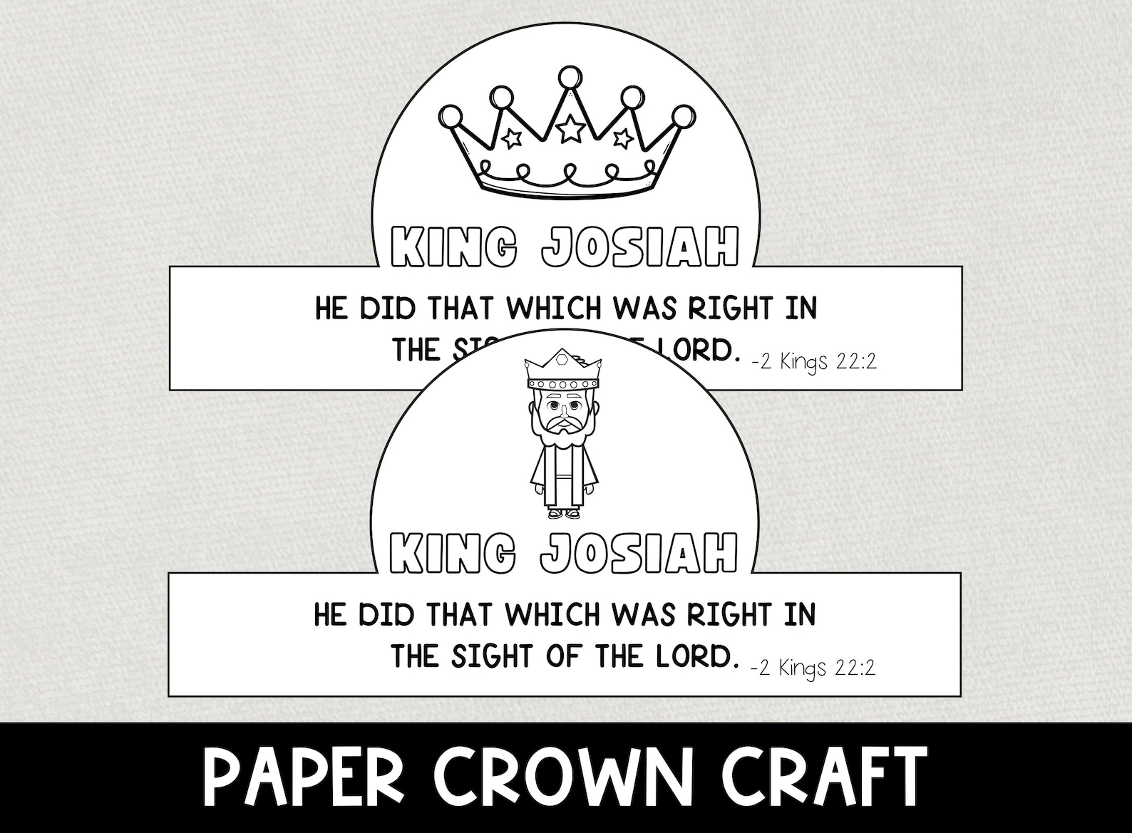 King Josiah Bible Crown, Printable Faith Crown, Sunday School Craft ...