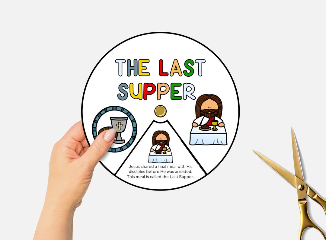 The Last Supper, Printable Passover Coloring Wheel, Easter Holy Week ...