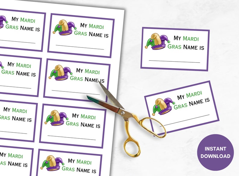 What's Your Mardi Gras Name, Fun Printable Game for Kids and Adults ...