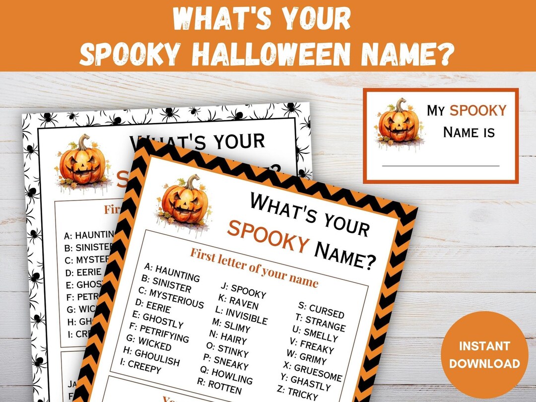 Whats Your Halloween Name Halloween Name Game Halloween - Etsy