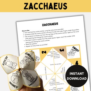 Zacchaeus, Printable Cootie Catcher, Sunday School Craft, Kids Bible ...