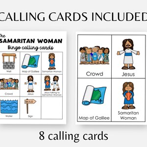 Jesus Talks to a Samaritan Woman, Bible Story Bingo Cards, Woman at the ...