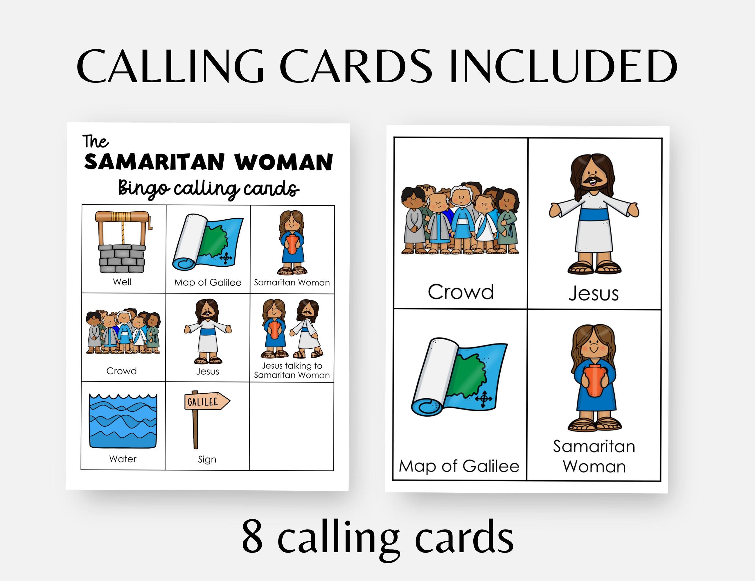 Jesus Talks to a Samaritan Woman, Bible Story Bingo Cards, Woman at the ...