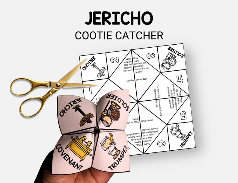 Battle of Jericho, Printable Bible Story Cootie Catcher, Sunday School ...