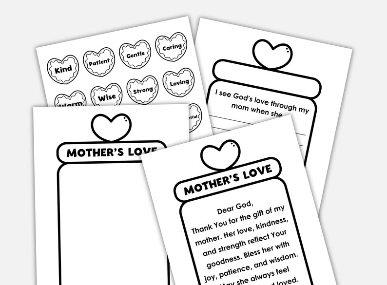 Mothers Day Bible Craft, Printable Christian Mom Gift From Kids, Easy ...
