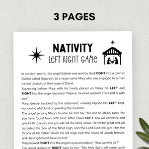 Nativity Left Right Game, Printable Youth Group Game, Christian ...