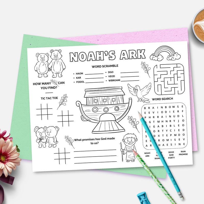 Noahs Ark Activity Sheet - Etsy