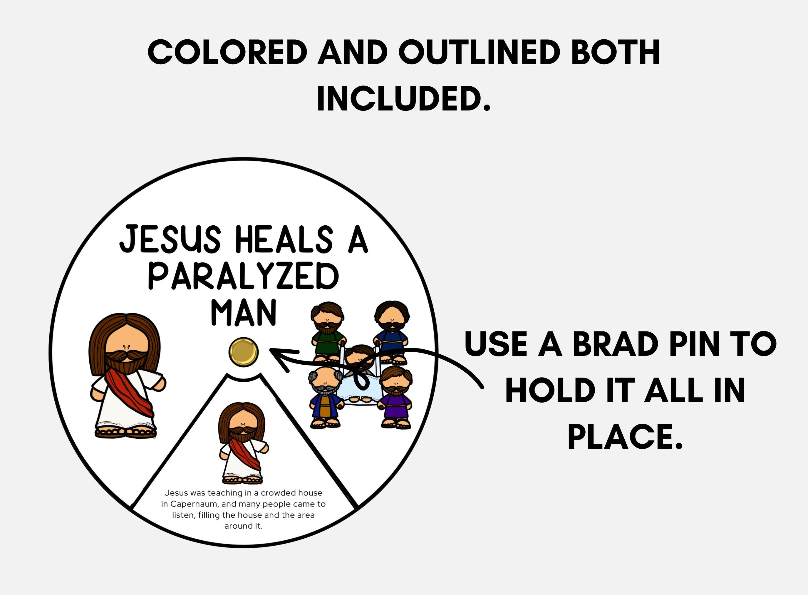 Jesus Heals a Paralyzed Man, Miracles of Jesus, Printable Bible ...