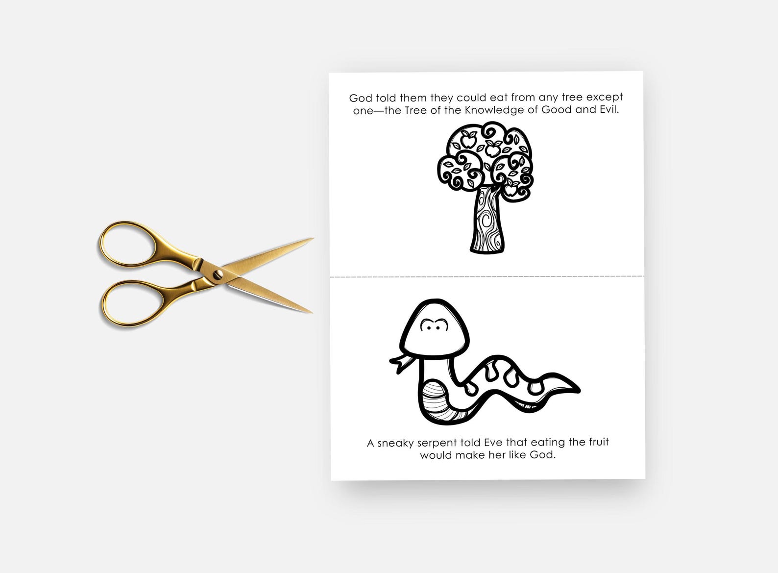 Adam and Eve, Printable Mini Bible Book, Sunday School Craft, Kids ...