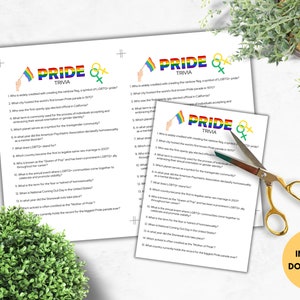 Printable Pride Trivia, Pride Month Party Games, LGBTQ+ Trivia ...