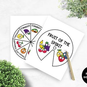 Fruit of the Spirit, Printable Bible Coloring Wheel, Sunday School ...