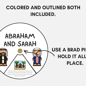 Abraham and Sarah, Printable Bible Coloring Wheel, Sunday School Craft ...
