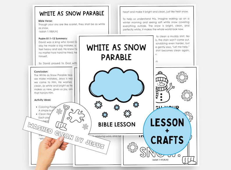 White as Snow Bible Lesson, Isaiah 1:18, King David Bible Study ...