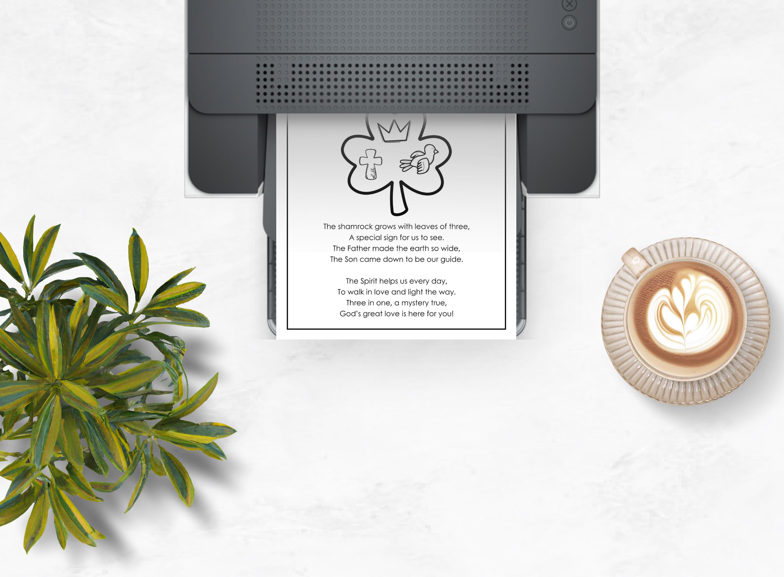 Shamrock Holy Trinity Poem, Printable Christian St Patricks Coloring ...