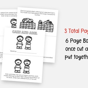 Cain and Abel, Printable Mini Bible Book, Sunday School Craft, Kids ...