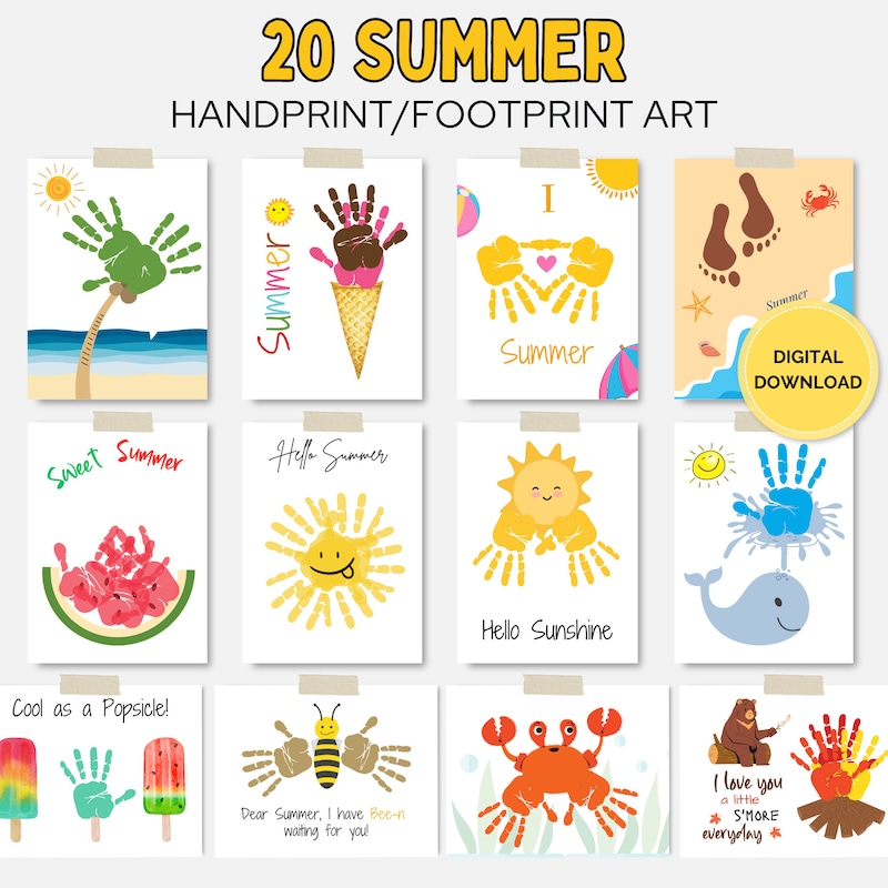 Summer Footprint Art - Etsy