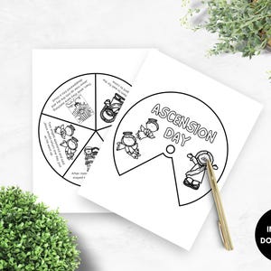 Ascension of Jesus, Printable Bible Coloring Wheel, Jesus Ascending ...
