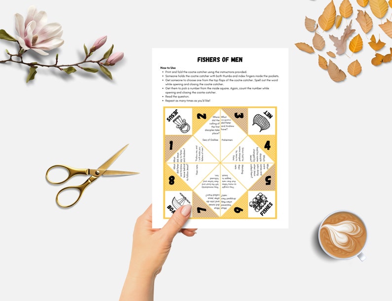 Fishers of Men, Printable Cootie Catcher, Sunday School Craft, Kids ...