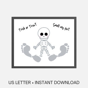 Halloween Handprint Art, Skeleton Printable Baby Handprint Craft ...