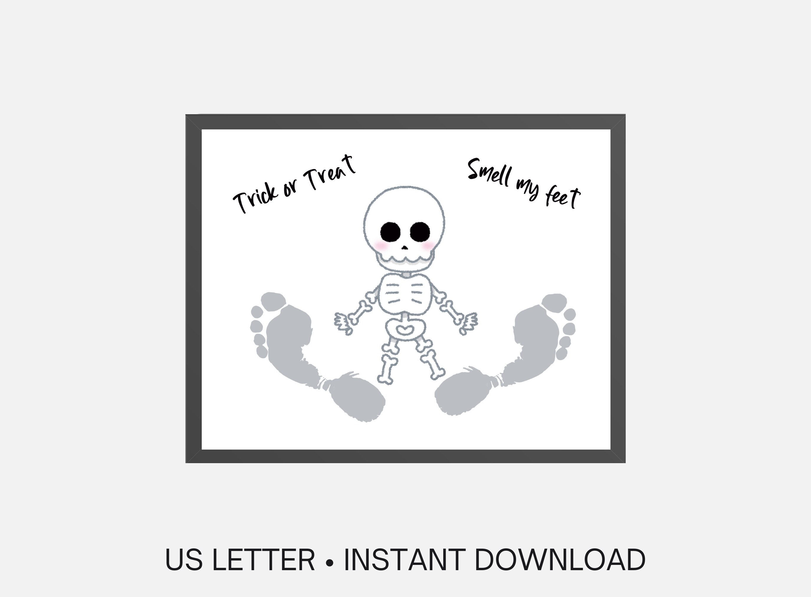 Halloween Handprint Art, Skeleton Printable Baby Handprint Craft ...