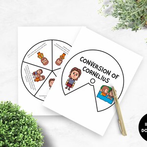 Conversion of Cornelius, Printable Bible Coloring Wheel, Sunday School ...