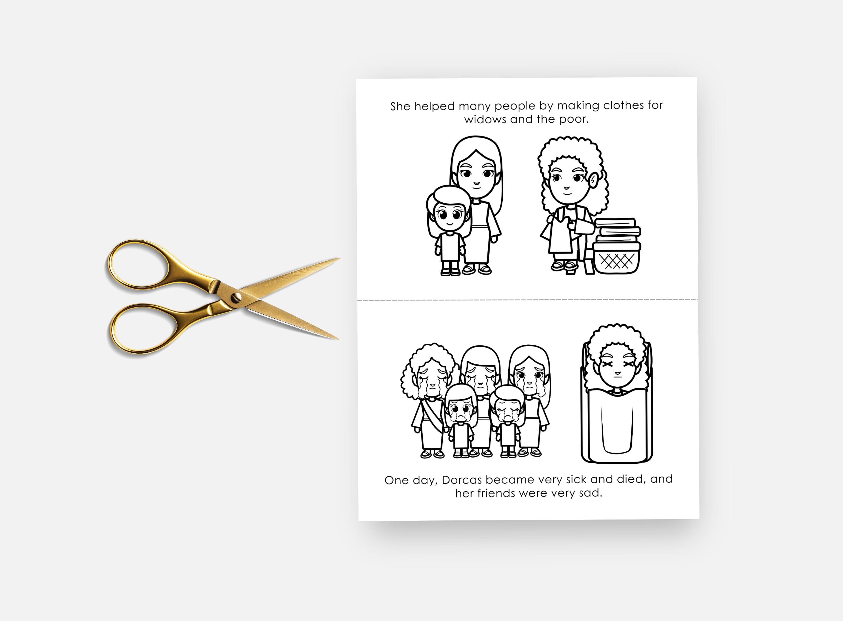 Story of Dorcas, Printable Mini Bible Book, Sunday School Craft, Kids ...