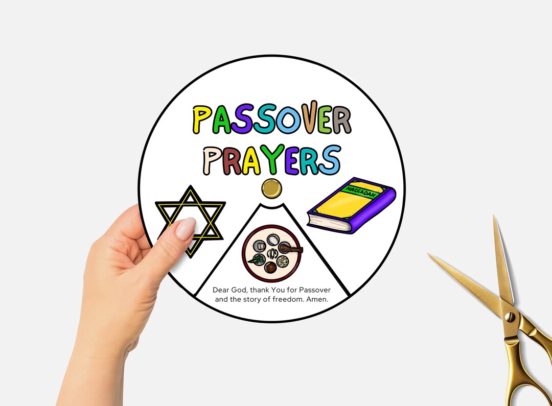 Passover Prayers, Printable Bible Coloring Wheel, Jewish Holiday Craft ...