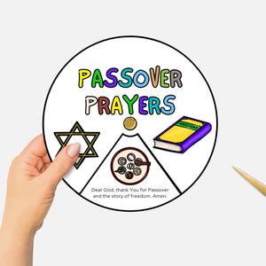Passover Prayers, Printable Bible Coloring Wheel, Jewish Holiday Craft ...