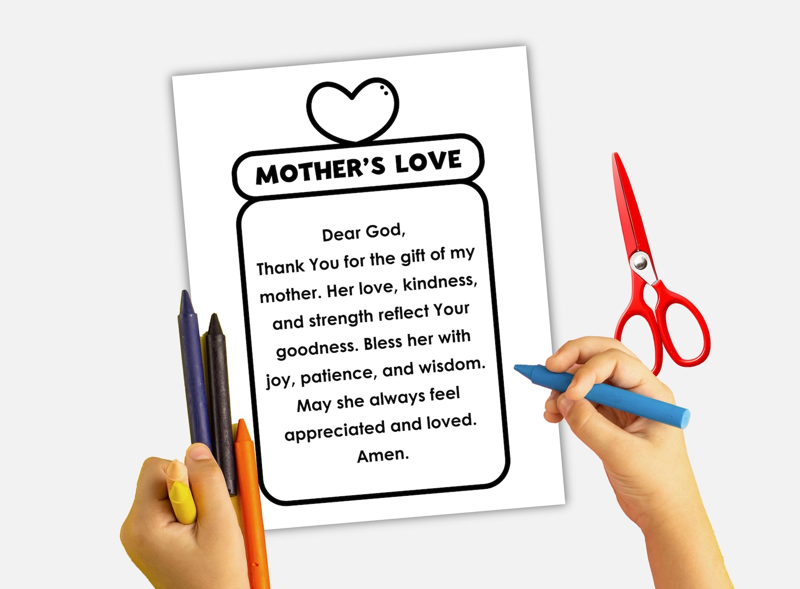 Mothers Day Bible Craft, Printable Christian Mom Gift From Kids, Easy ...