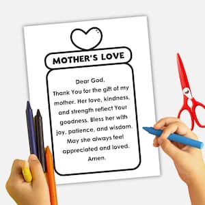Mothers Day Bible Craft, Printable Christian Mom Gift From Kids, Easy ...