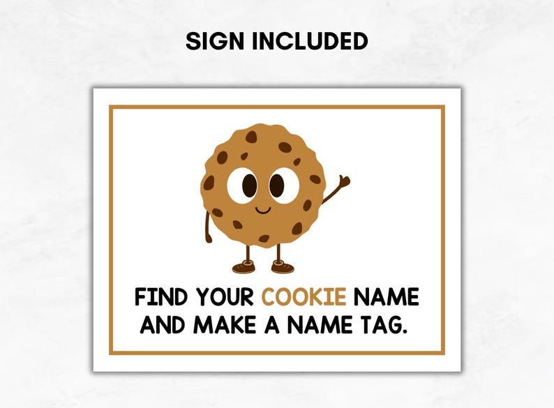 Whats Your Cookie Name, Sign & Tags, Cookie Swap Party, Smart Cookie ...