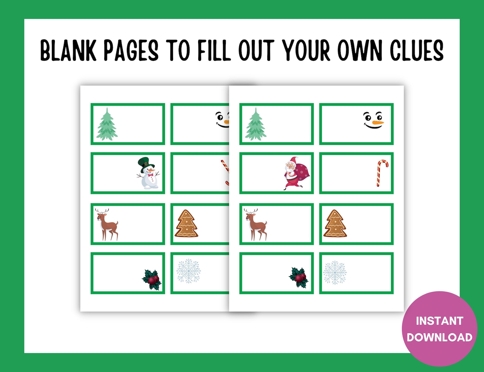 Printable Indoor Christmas Scavenger Hunt Game, Christmas Treasure Hunt ...