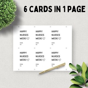 Nurse Appreciation Gift Tags, Nurses Week Printable Cards, National ...
