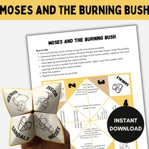 Moses and the Burning Bush, Printable Cootie Catcher, Sunday School ...