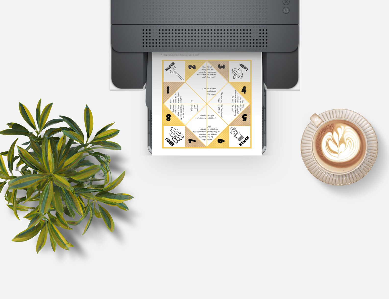 Parable of the Lost Coin, Printable Cootie Catcher, Sunday School Craft ...