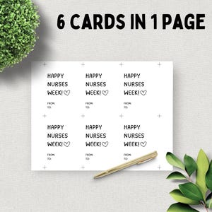Nurses Week Cards, Printable Nurse Appreciation Gift Tags, National ...