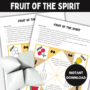 Fruit of the Spirit, Printable Cootie Catcher, Sunday School Craft ...