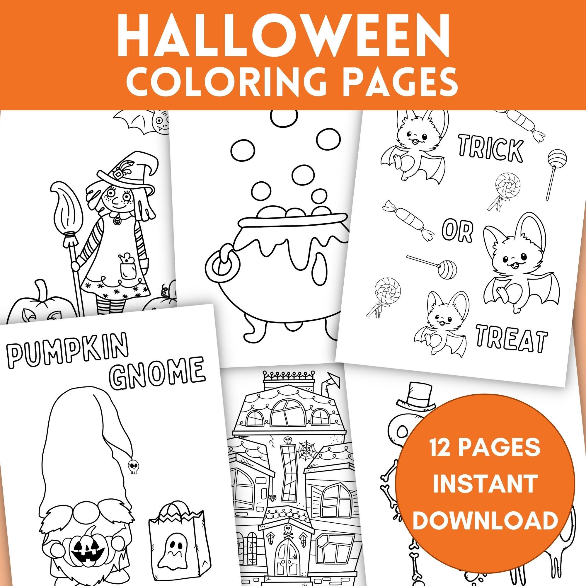 Halloween Coloring Pages, Kids Halloween Coloring Sheets, Halloween ...
